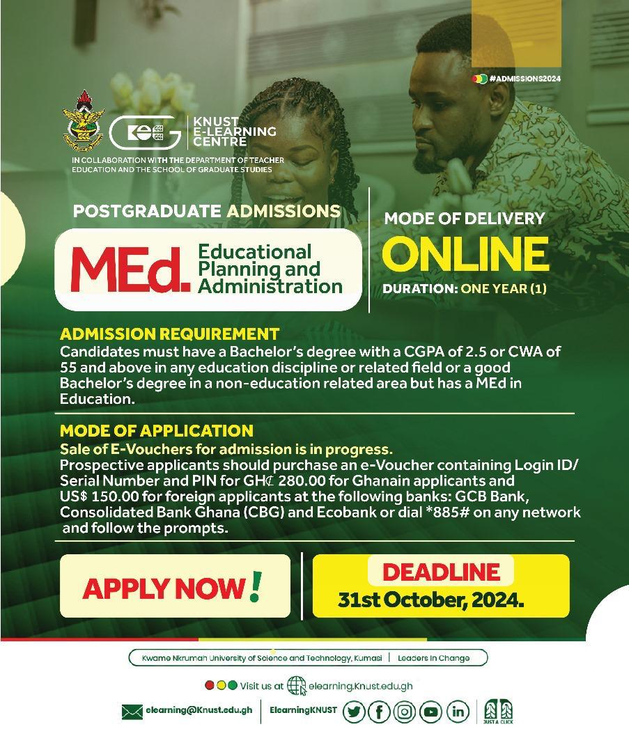 MEdEduationalPlanningAndAdmin | Elearning, KNUST